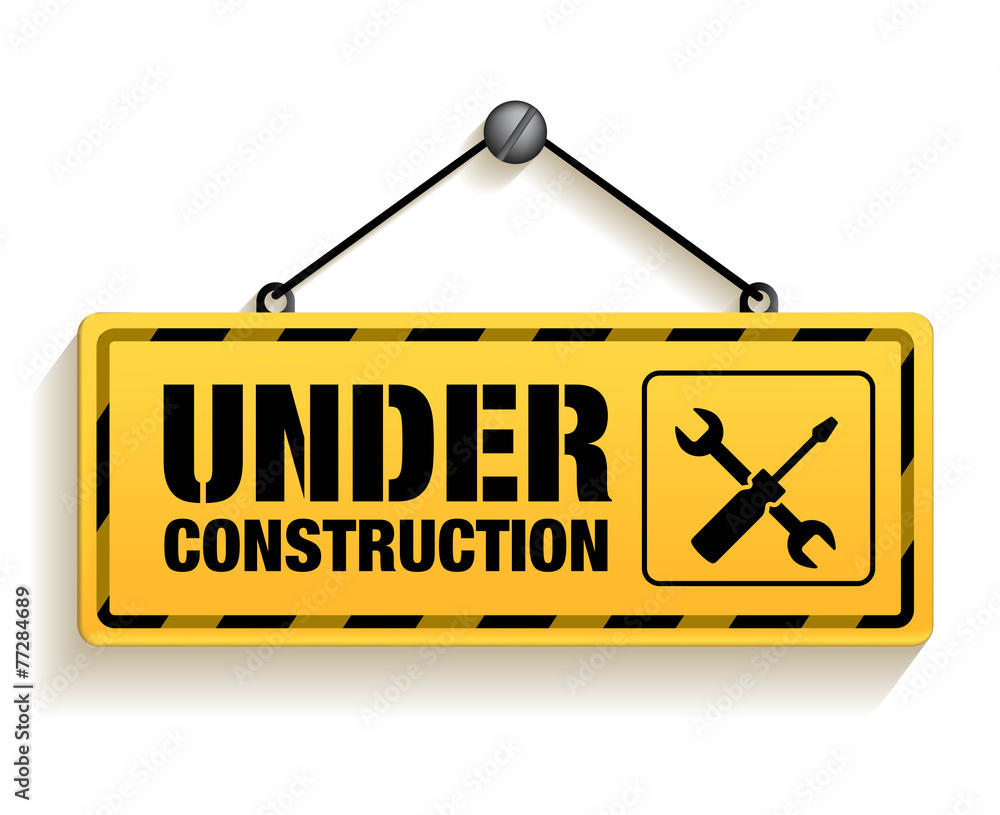 Under Construction Sign in White Background. 3D Mesh Stock Vector ...