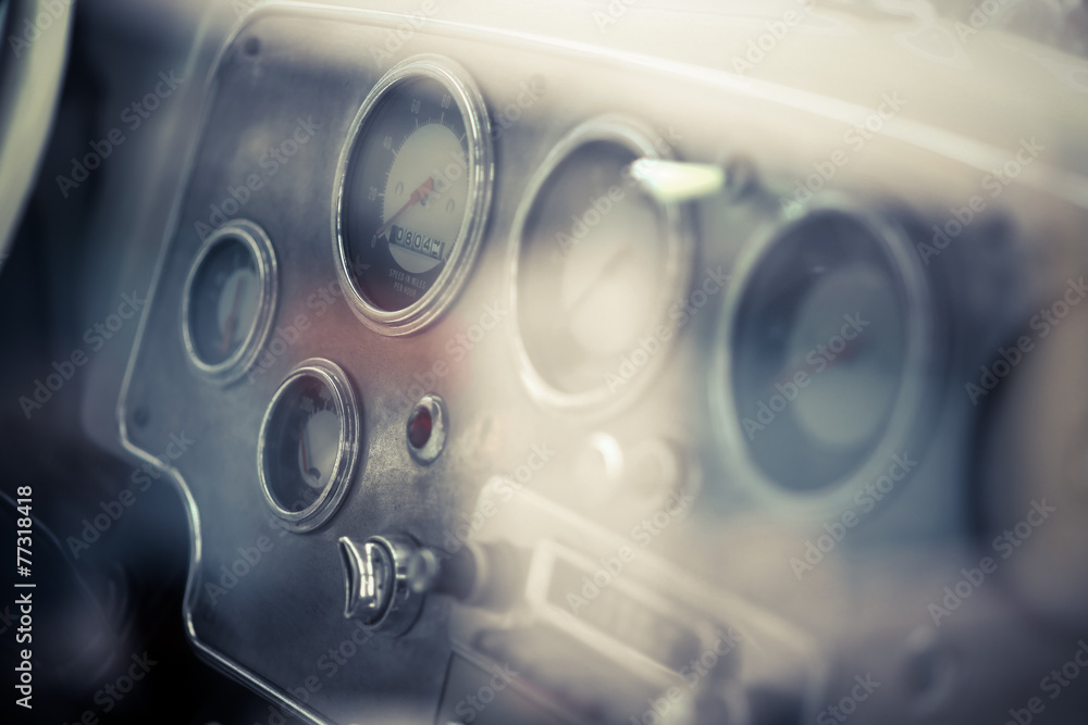 Vintage car dashboard Stock Photo | Adobe Stock