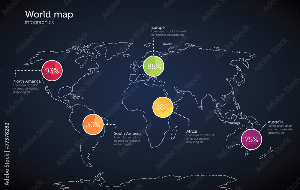World Map Infographics Template Vector Stock Vector Adobe Stock
