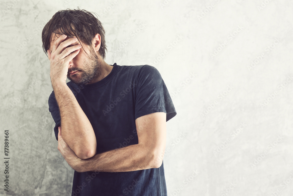 Depressed Man Portrait Stock Photo | Adobe Stock