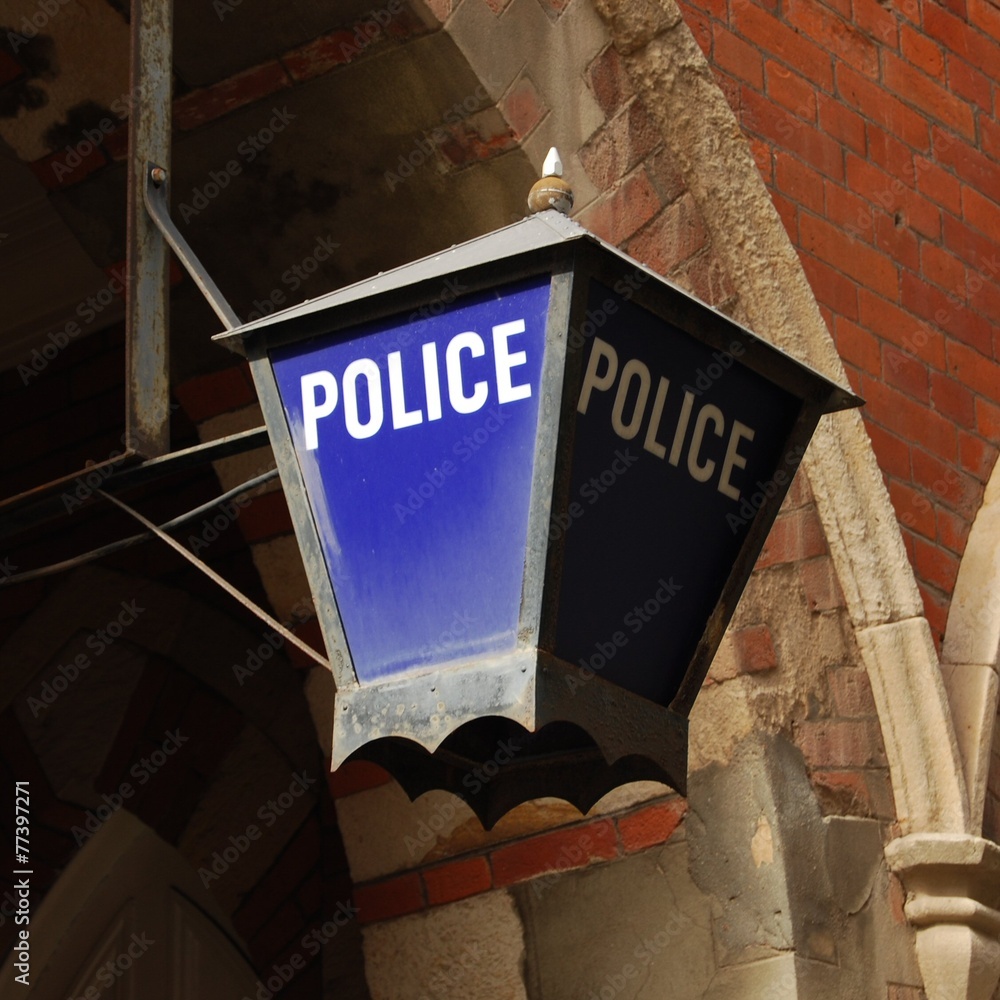 Old police station sign Stock Photo | Adobe Stock