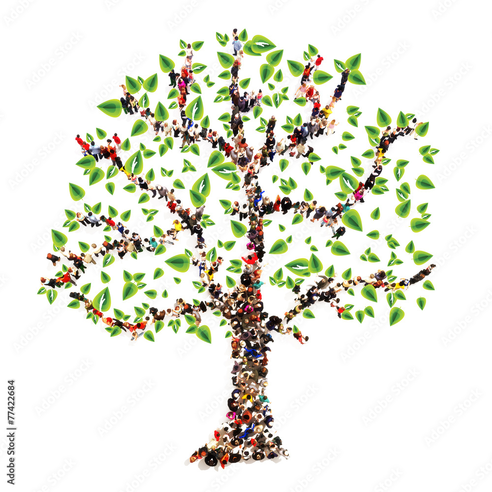 Family tree. People in the form of a tree, family tree concept Stock ...