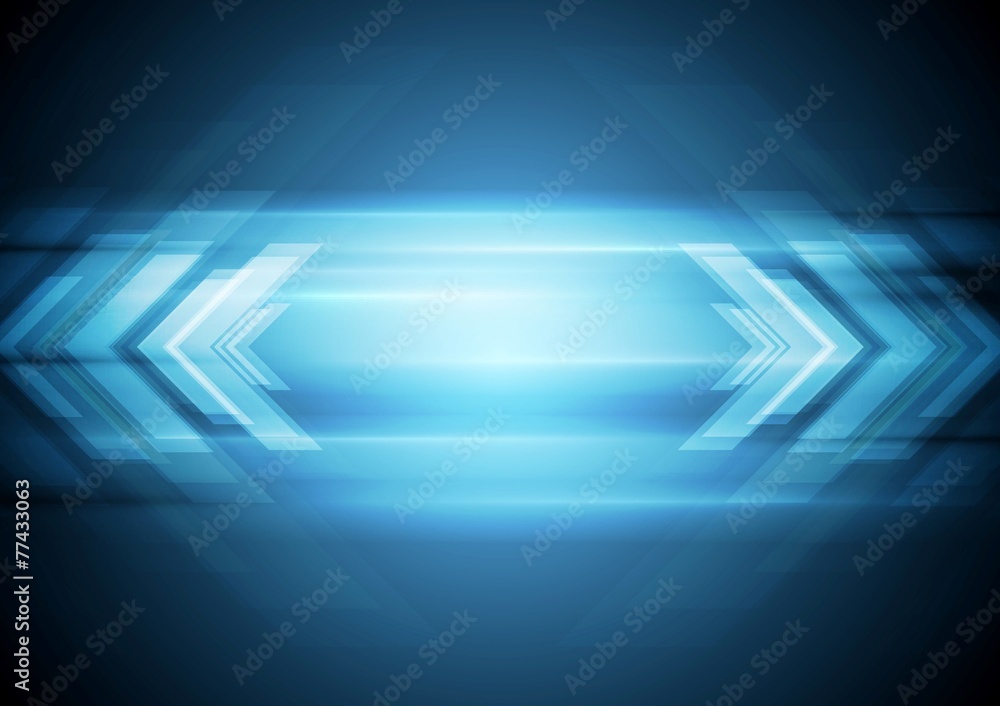 Abstract blue technology background with arrows Stock Vector | Adobe Stock