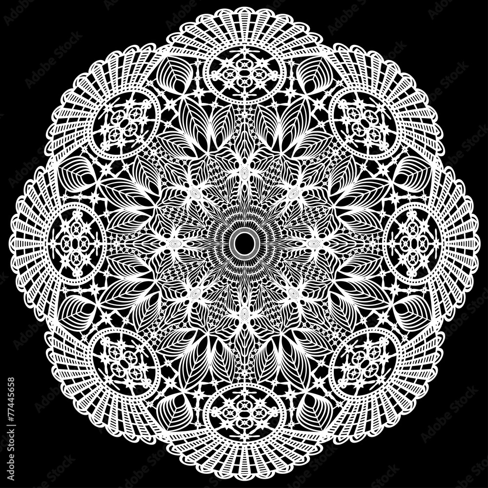 background with white circle of lace Stock Vector | Adobe Stock