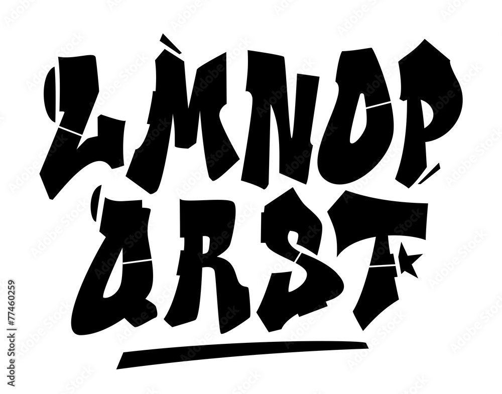 Graffiti style font. Vector alphabet (part 2) Stock Vector | Adobe Stock