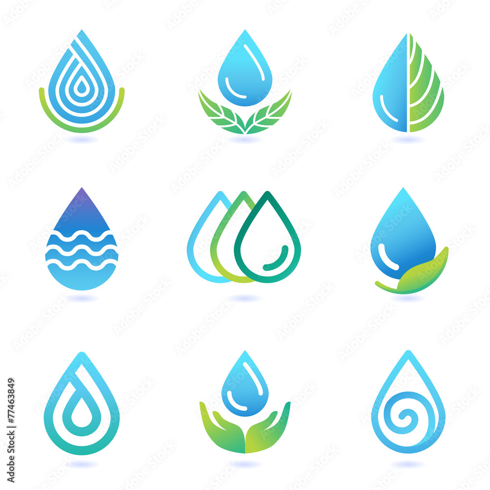 Vector water and oil logo design elements Stock Vector | Adobe Stock