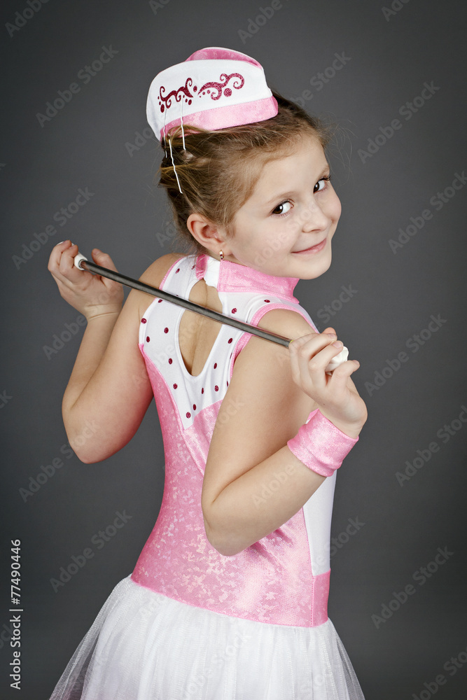 Cute little majorette Stock Photo | Adobe Stock