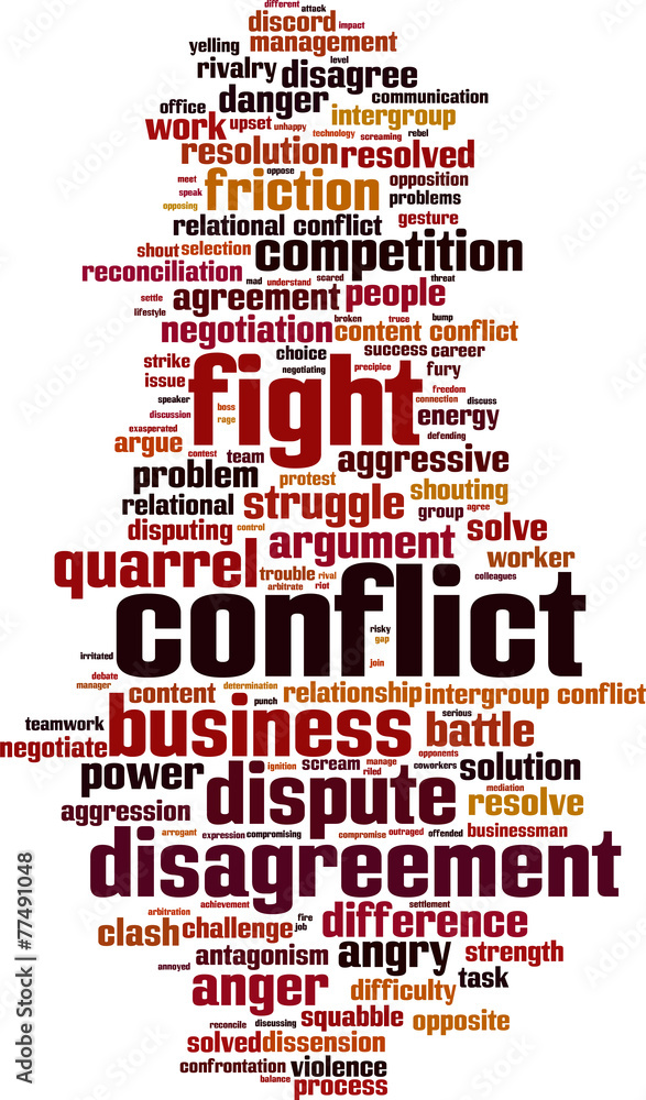 Conflict word cloud concept. Vector illustration Stock Vector | Adobe Stock