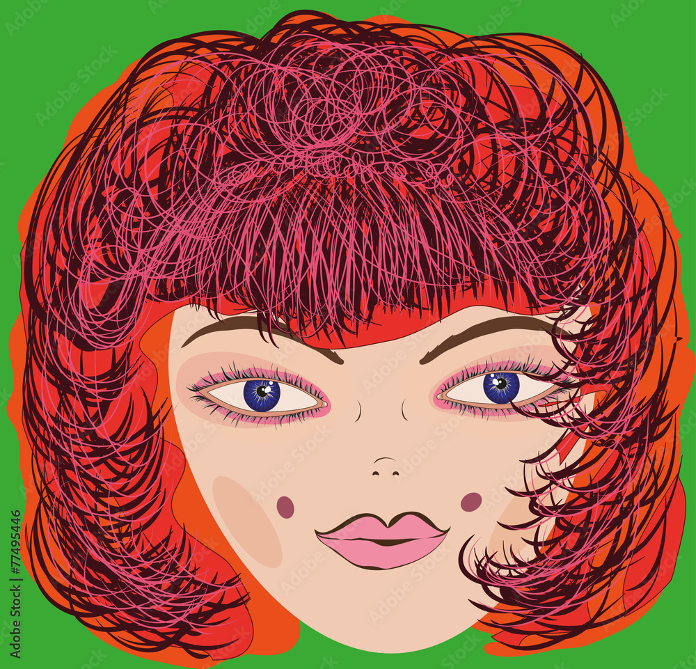 Vector girl one big head. Vector girl one big head. vector de Stock ...