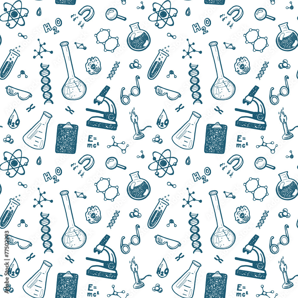 Hand Drawn doodle Chemistry set. Vector background. Stock Vector ...