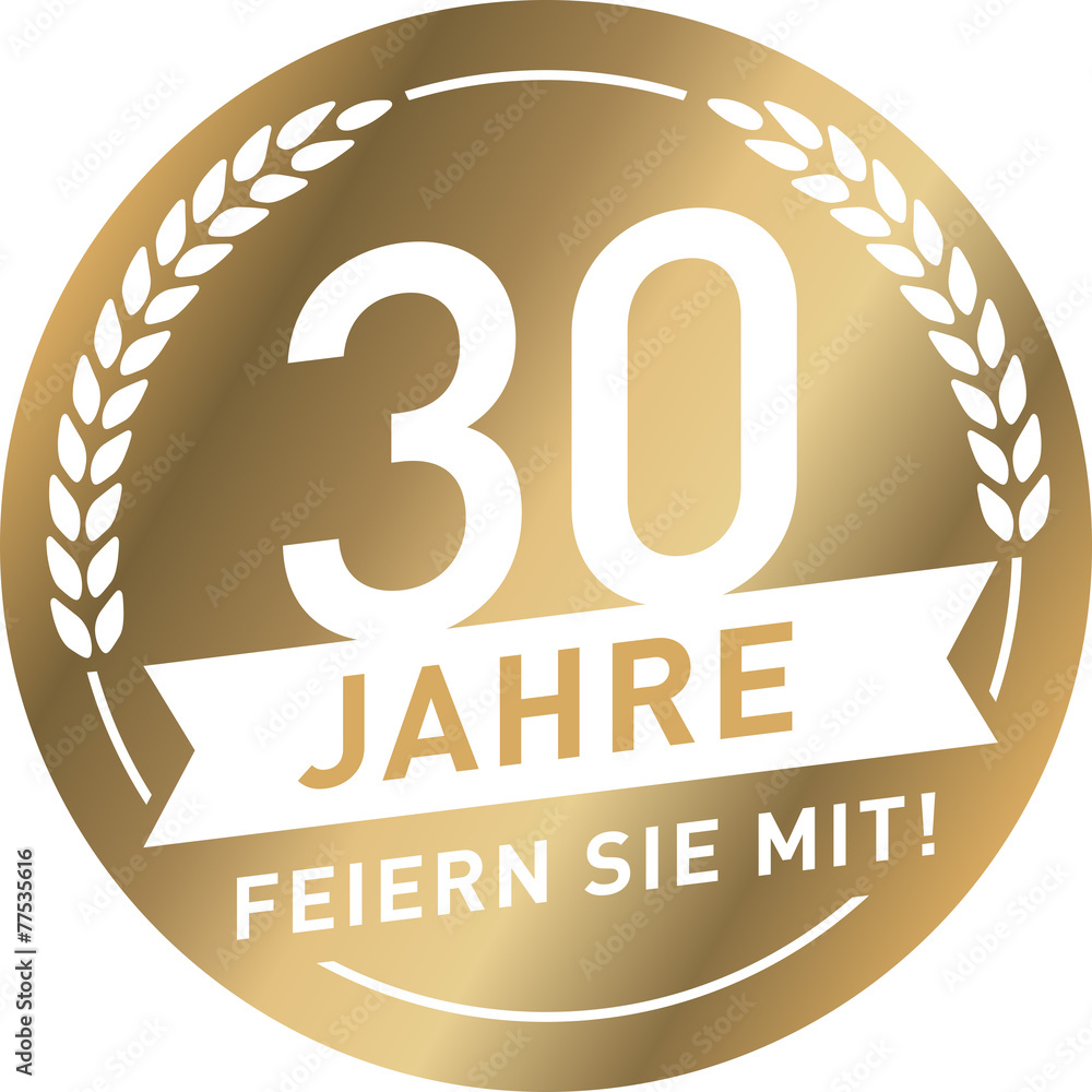 Button 30 Jahre Gold Stock-Vektorgrafik | Adobe Stock