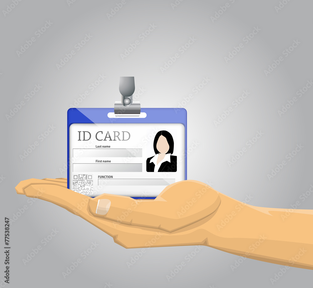 Hand holding an ID Card Stock Vector | Adobe Stock