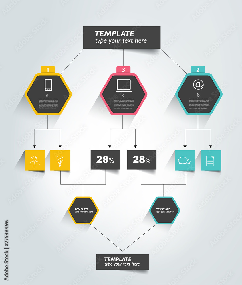 Flow chart diagram. Hierarchy scheme. Stock Vector | Adobe Stock