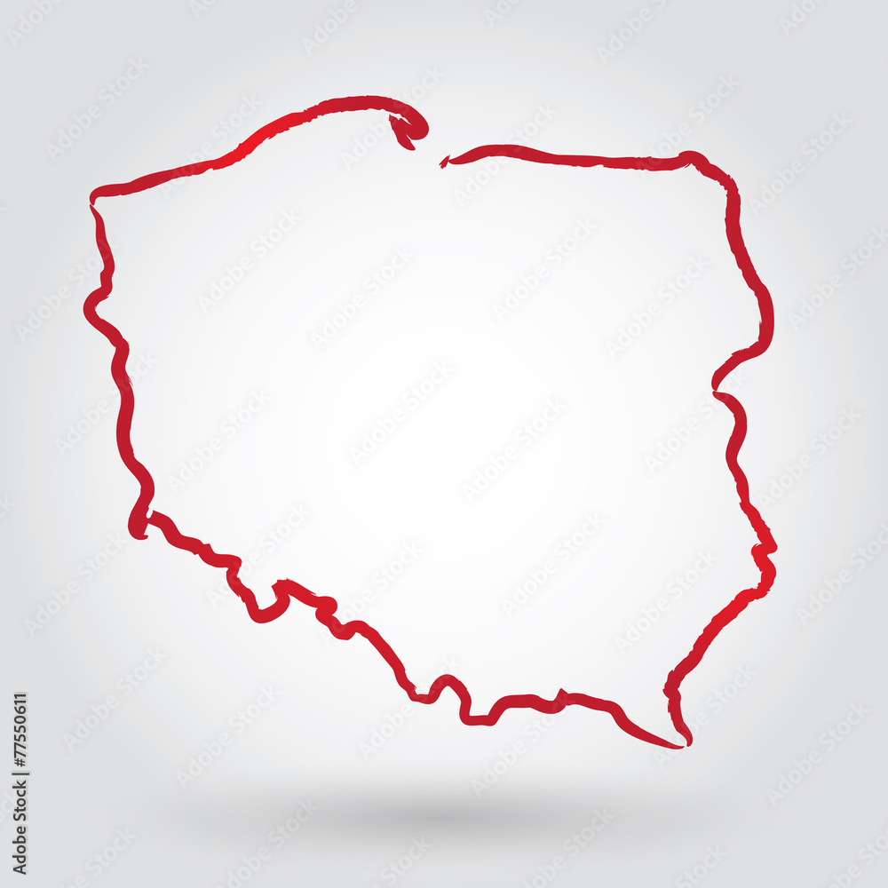 mapa konturowa POLSKI, POLSKA Stock Vector | Adobe Stock