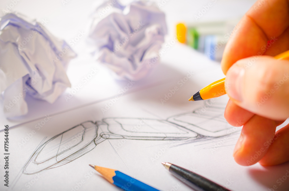 Designer zeichnet Stock-Foto | Adobe Stock