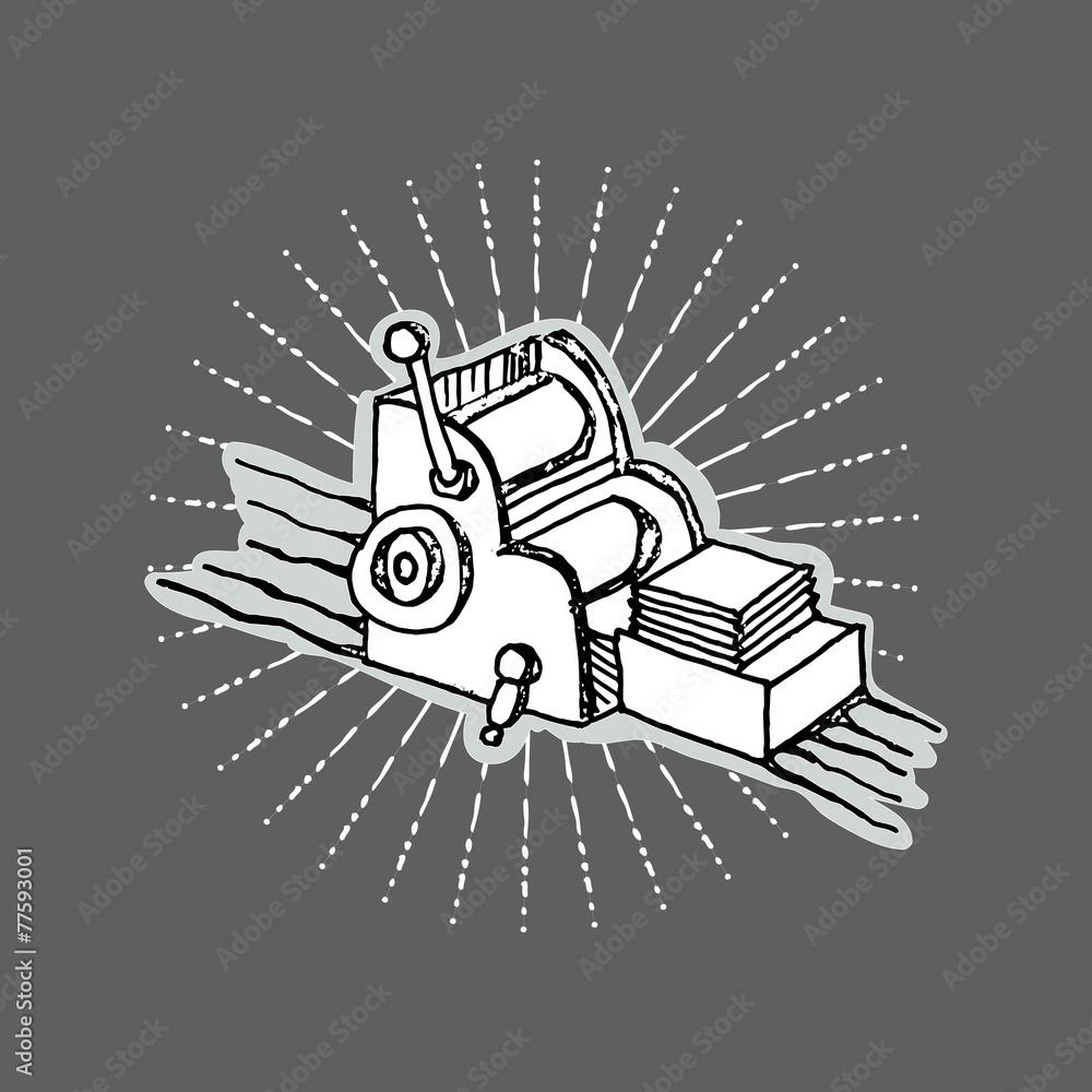 Print shop logo desktop printing machine Stock Vector | Adobe Stock