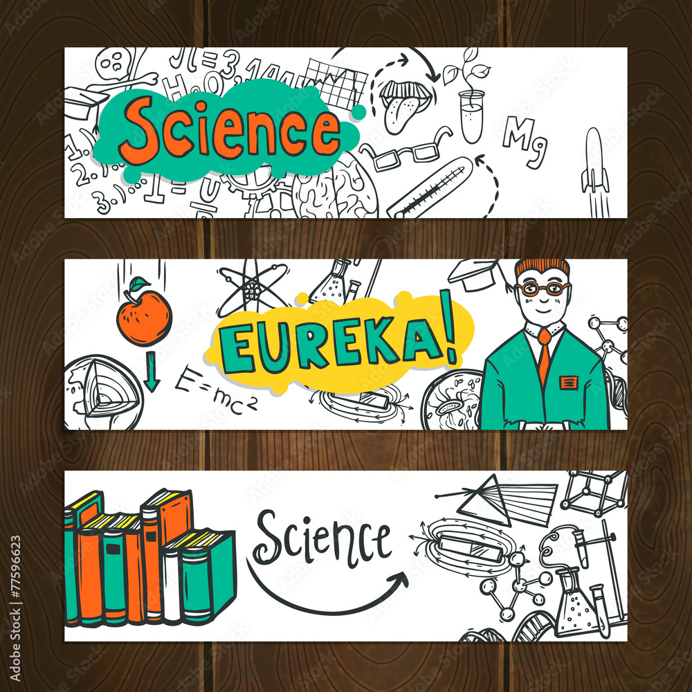 Science Banner Set Stock Vector | Adobe Stock
