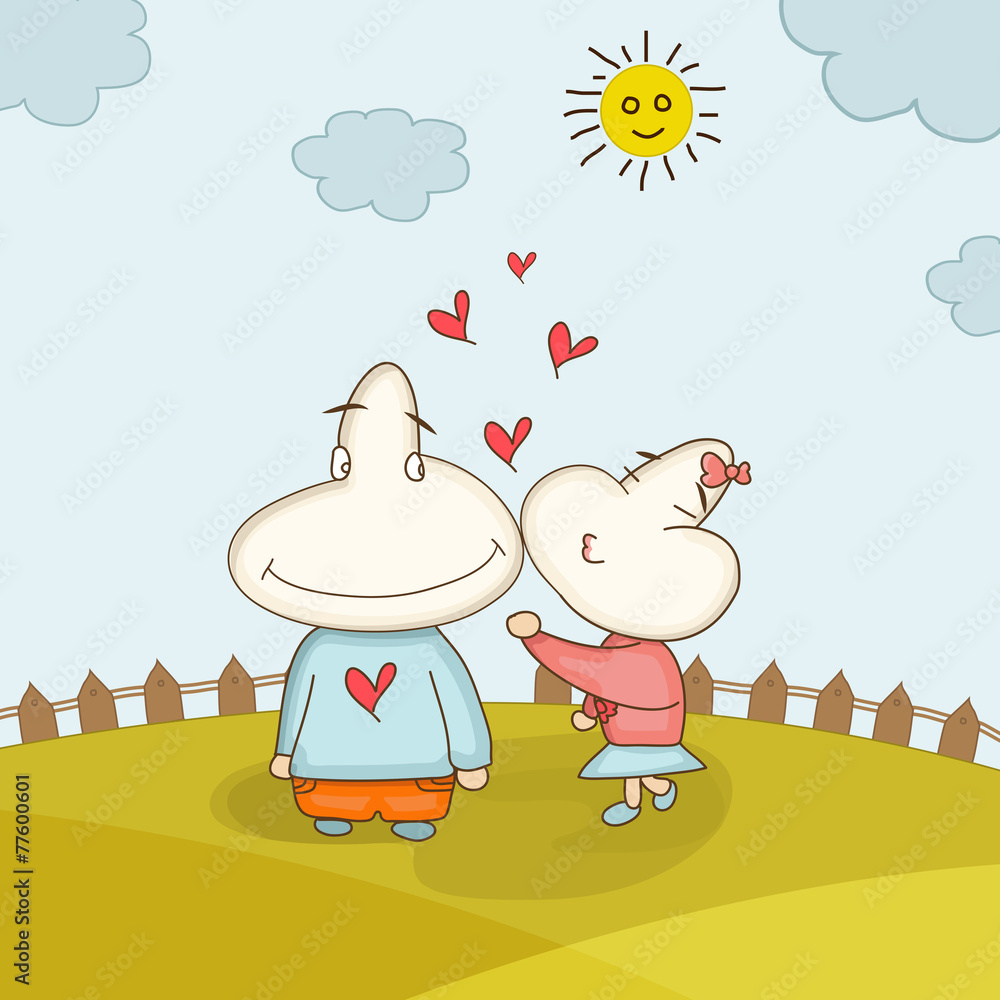 Funny Love Cartoon Couple