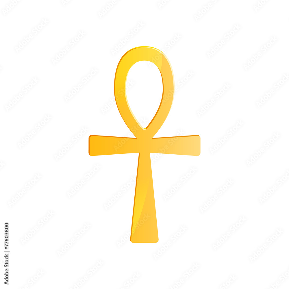 Golden Ankh symbol. Crux Ansata. Ancient Egyptian character. vector de ...