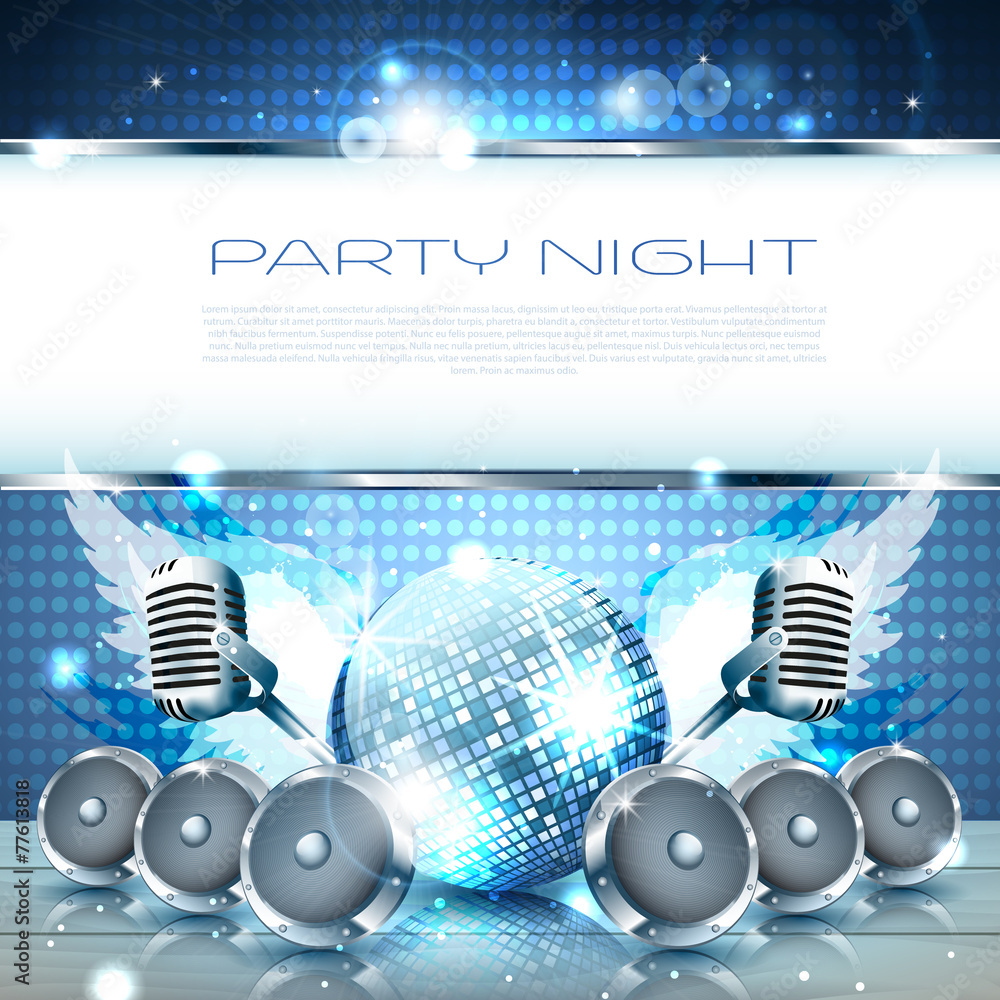 Music party background with instruments on dance floor Stock Vector ...