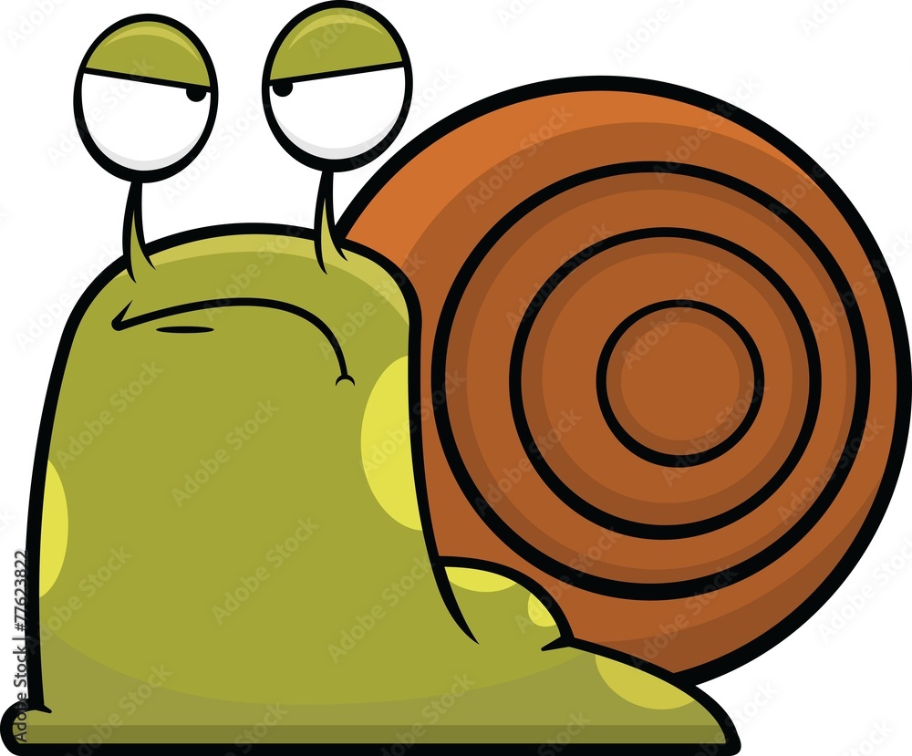 Cartoon Snail Grumpy Stock Vector | Adobe Stock