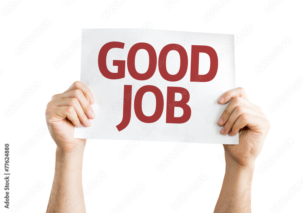 Good Job card isolated on white background Stock Photo | Adobe Stock