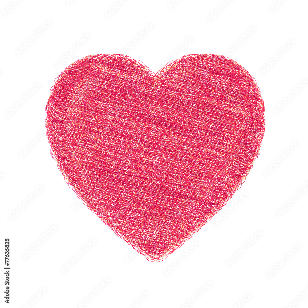 Pencil sketch of a pink heart. Hand-drawn doodles. Stock Vector | Adobe ...