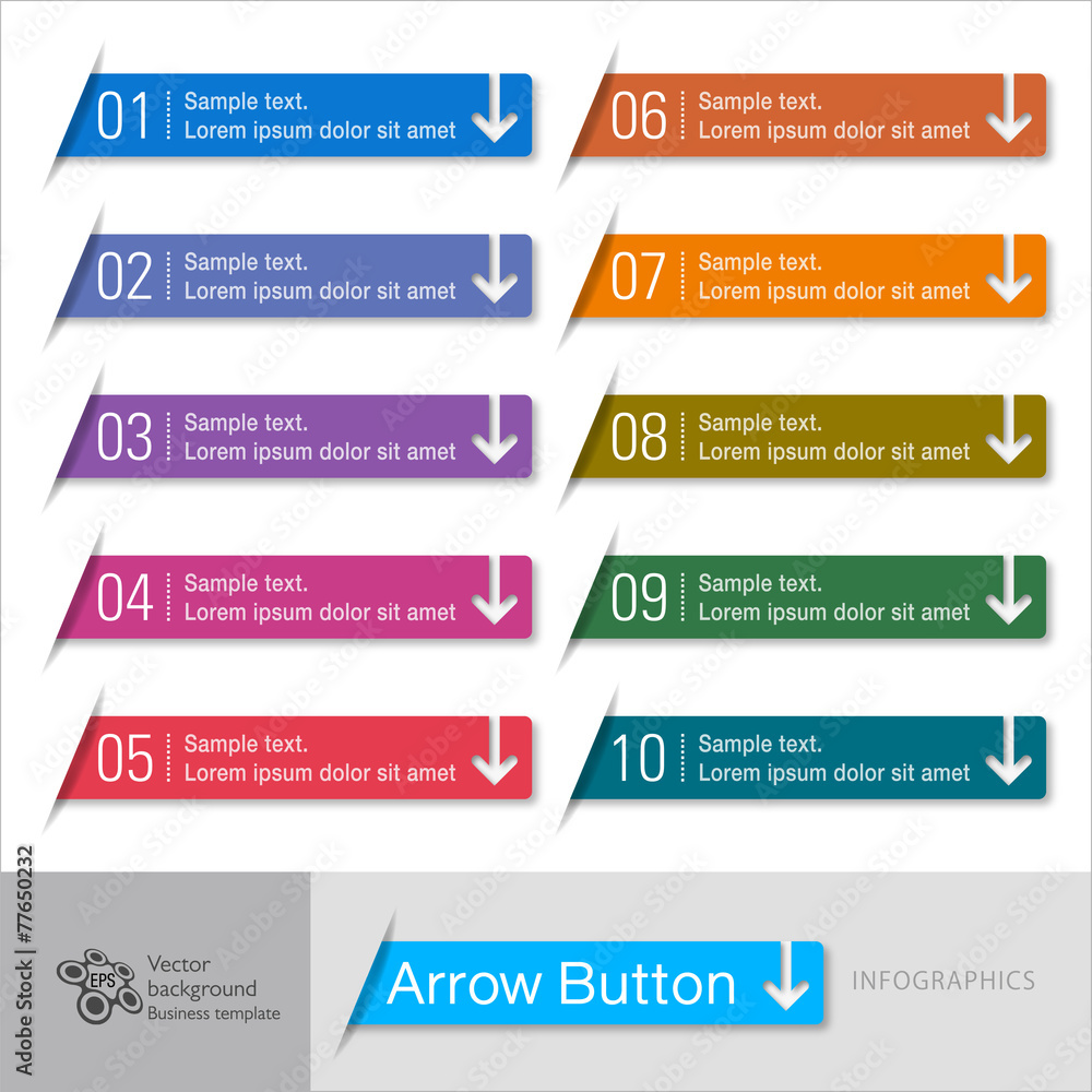 Infographic Vector Arrow Button Stock Vector | Adobe Stock
