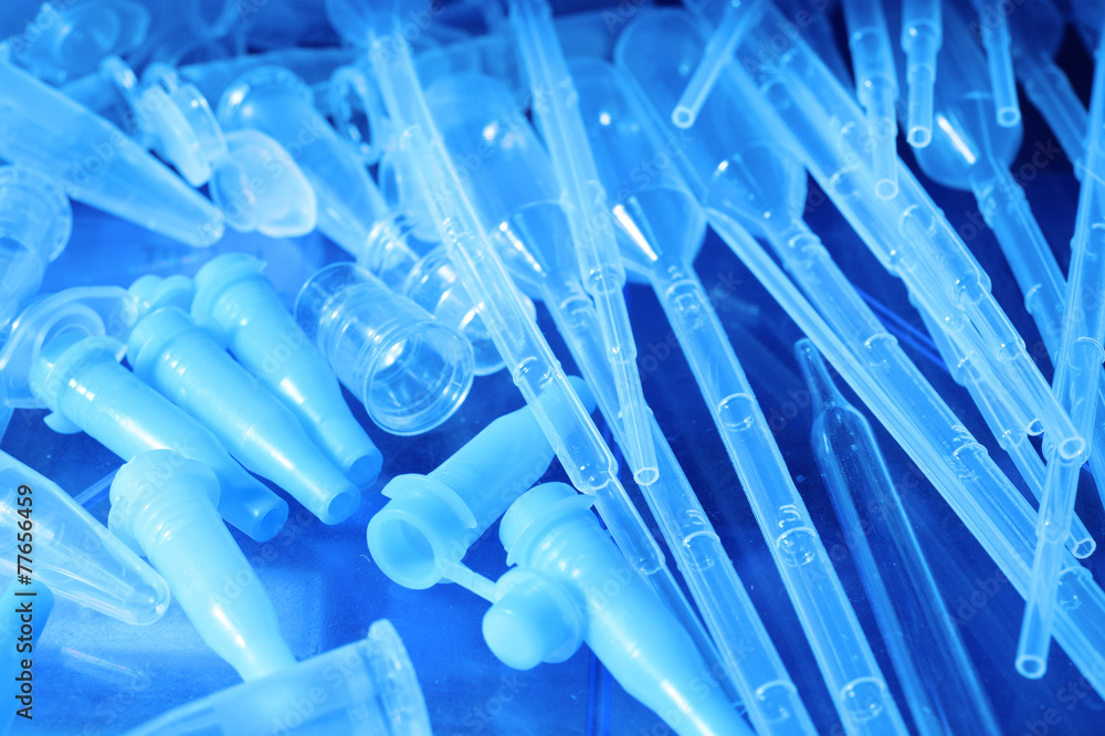 test tubes in laboratory take with blue filter Stock Photo | Adobe Stock