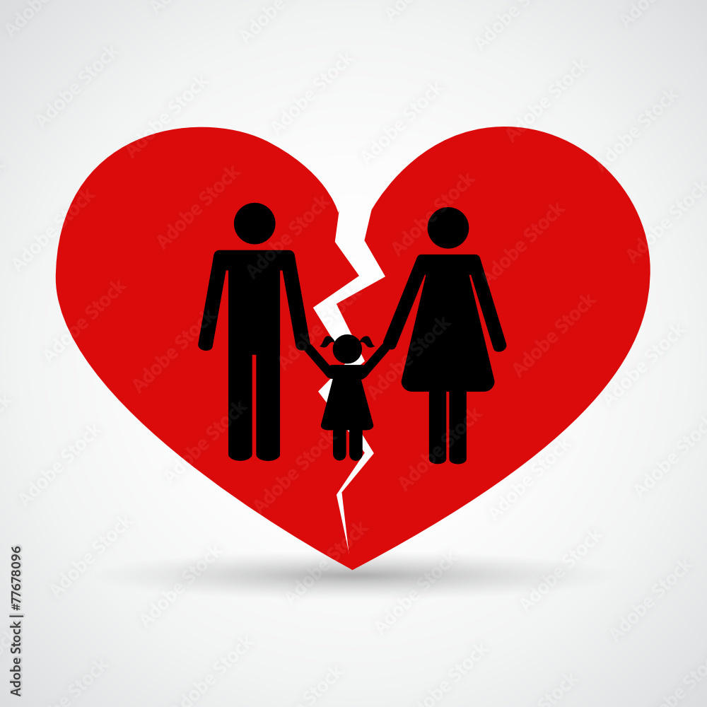 scheidung mit kind Stock-Vektorgrafik | Adobe Stock