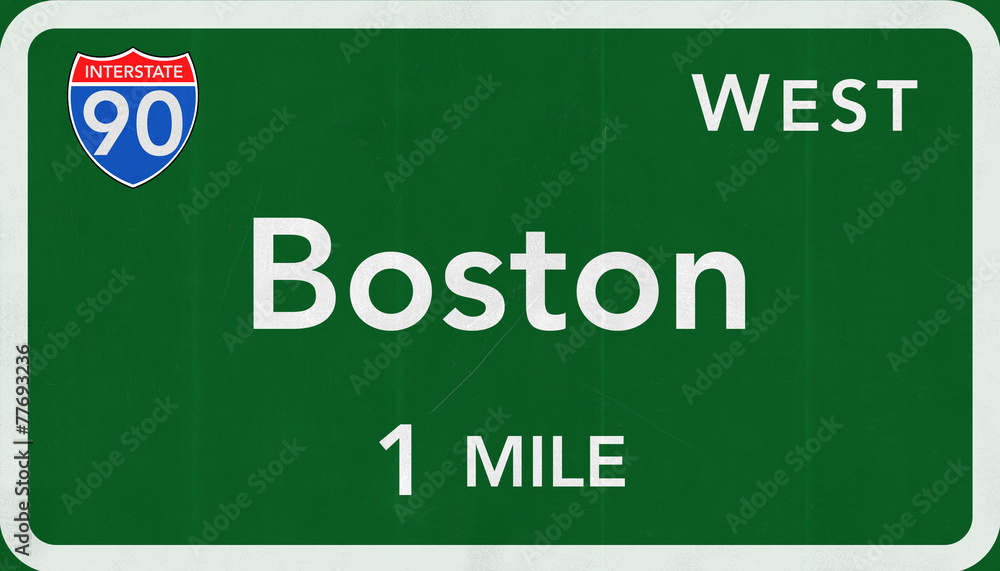 Boston USA Interstate Highway Sign Stock Illustration | Adobe Stock
