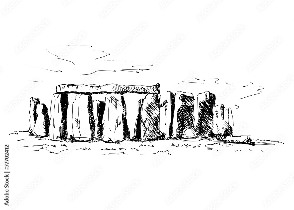 hand sketch Stonehenge Stock Vector | Adobe Stock