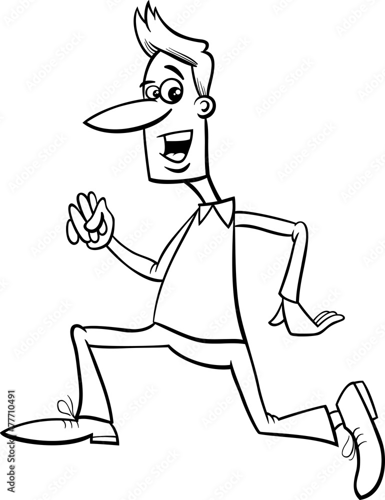 running man cartoon coloring page Stock Vector | Adobe Stock