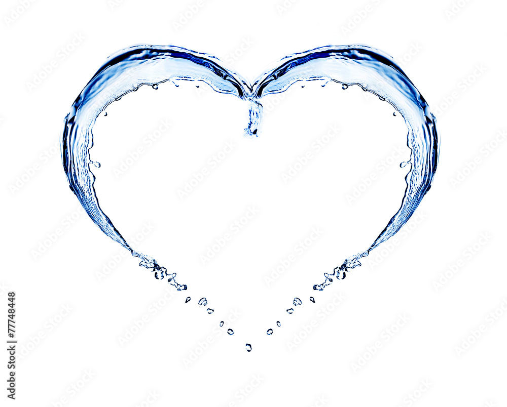 Water splashing shaped as heart frame isolated on white Stock Photo ...