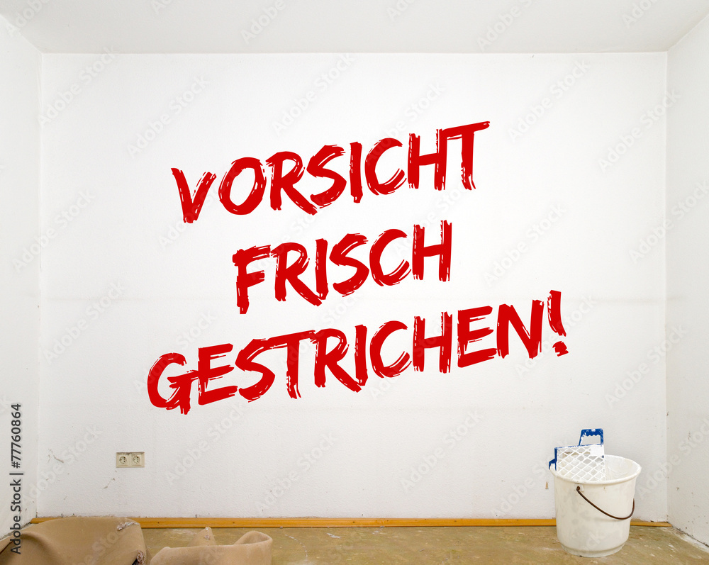 Vorsicht Frisch gestrichen Stock-Foto | Adobe Stock