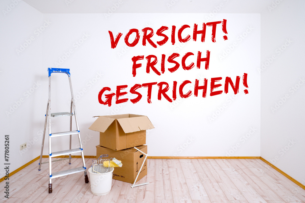 Vorsicht Frisch gestrichen Stock-Foto | Adobe Stock