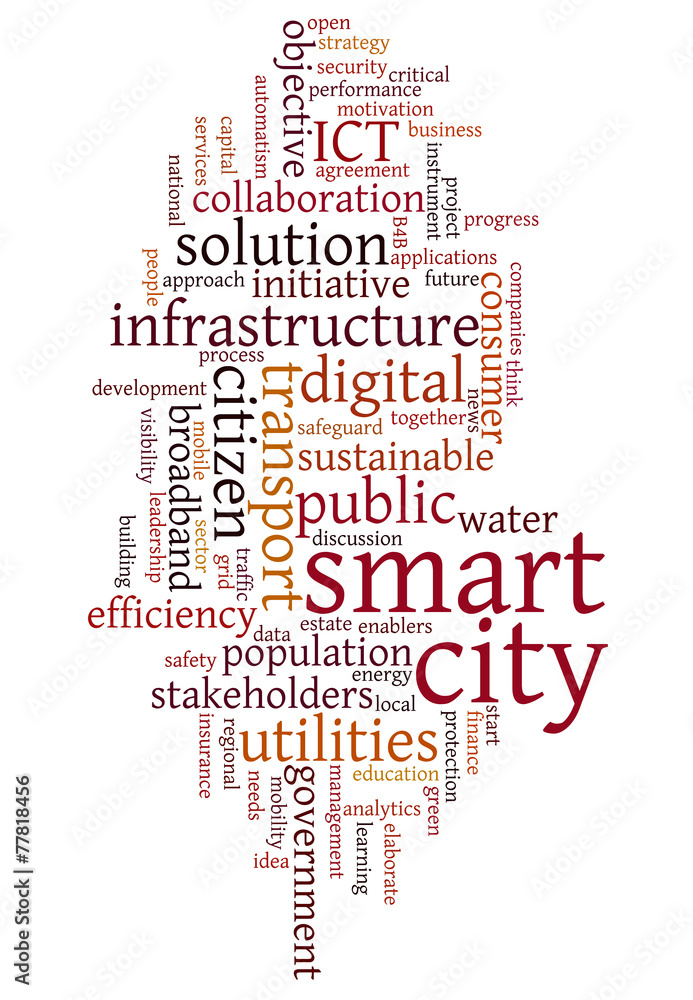 Word cloud related to smart digital city, infrastructure, ICT Stock ...
