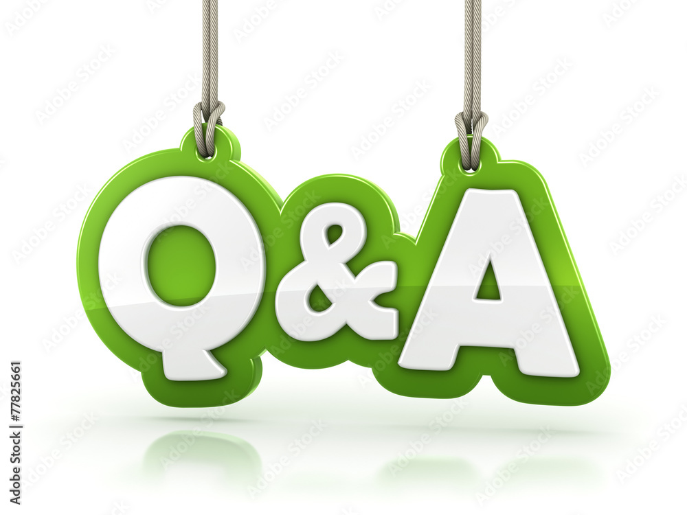 Questions and Answers Q&A green word text isolated on white back ... Questions and Answers Q&A green word text isolated on white back ...