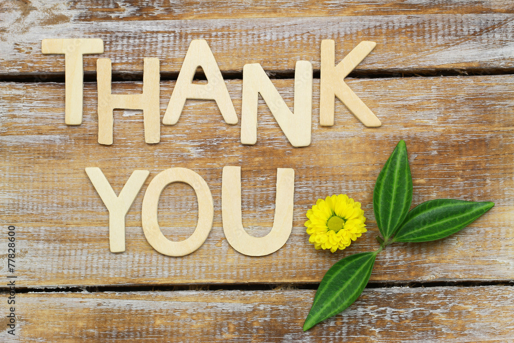 Thank you written with wooden letters on rustic wood Stock Photo ...