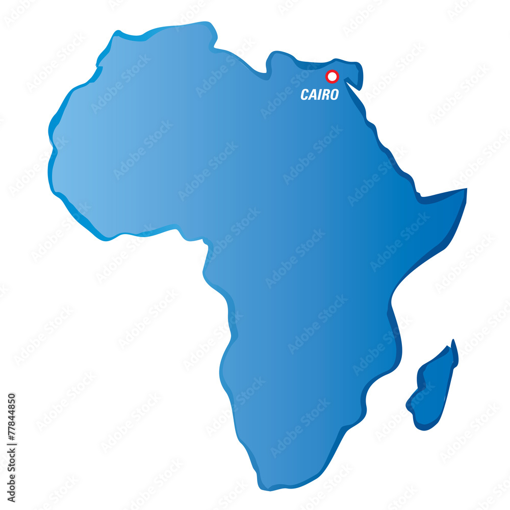 Blue vector map of Africa and Cairo Stock Vector | Adobe Stock