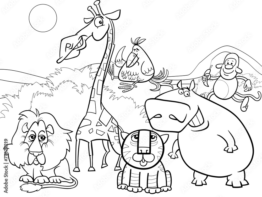 Group Of Wild Animals Coloring Pages