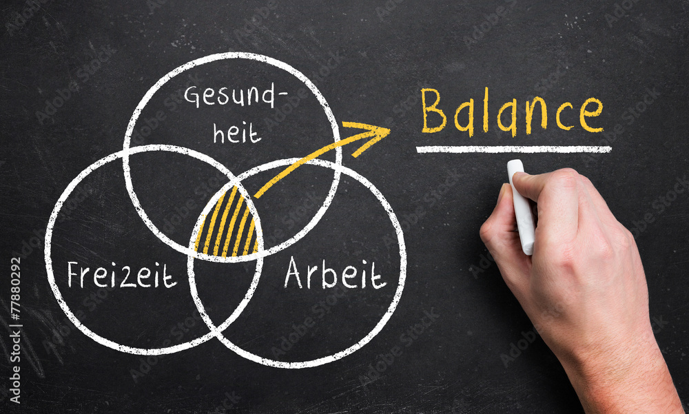 Balance finden zwischen Arbeit, Gesundheit und Freizeit Stock-Foto ...