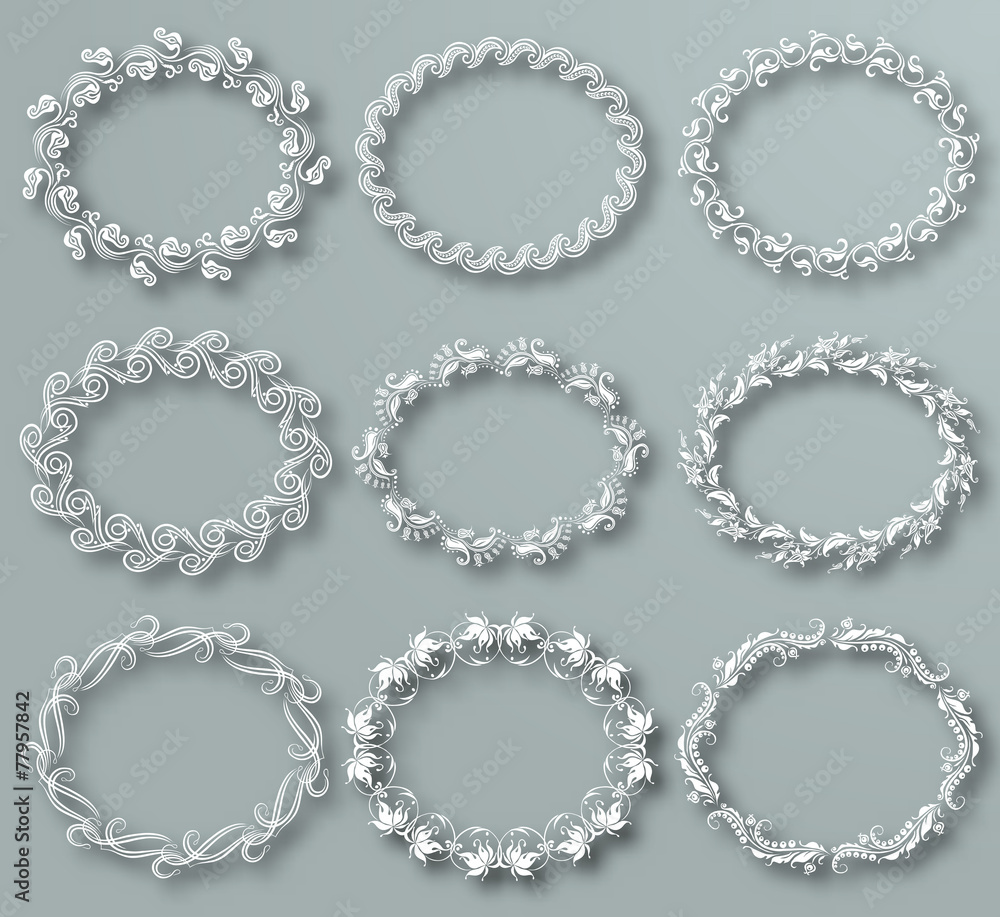 Set of white vector frames Stock Vector | Adobe Stock