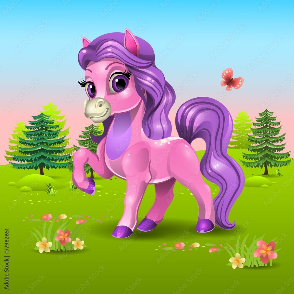 Pink pony Stock Vector | Adobe Stock