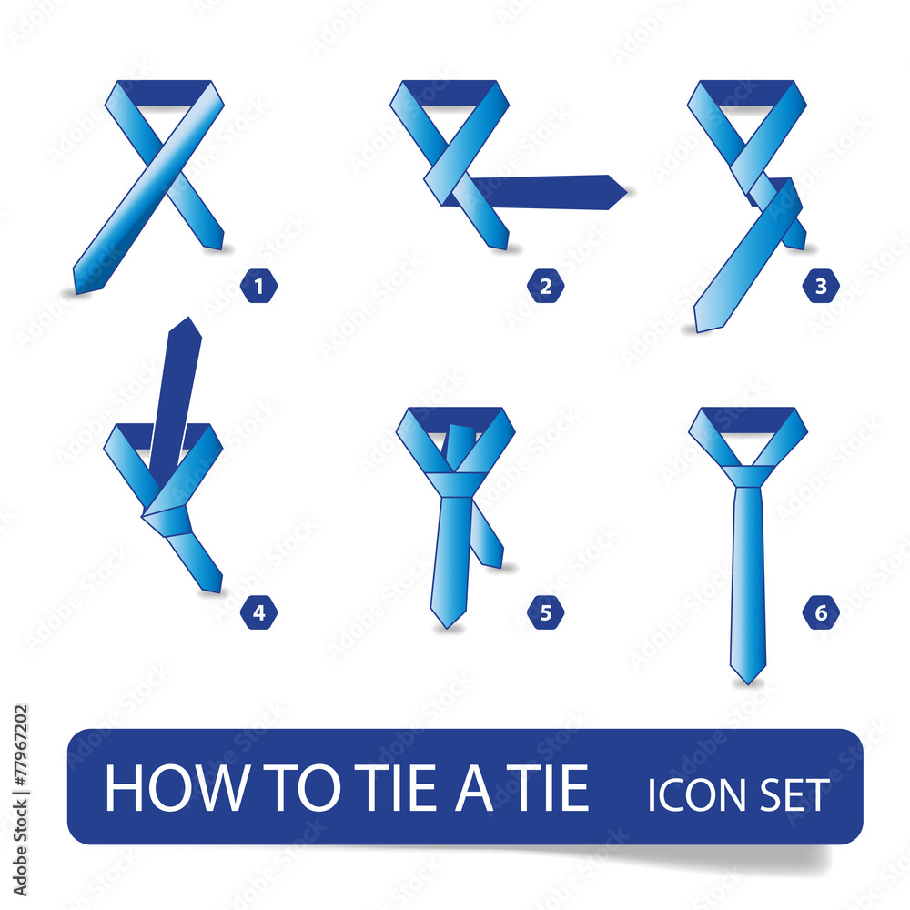 vector instructions - how to tie a tie Stock Vector | Adobe Stock