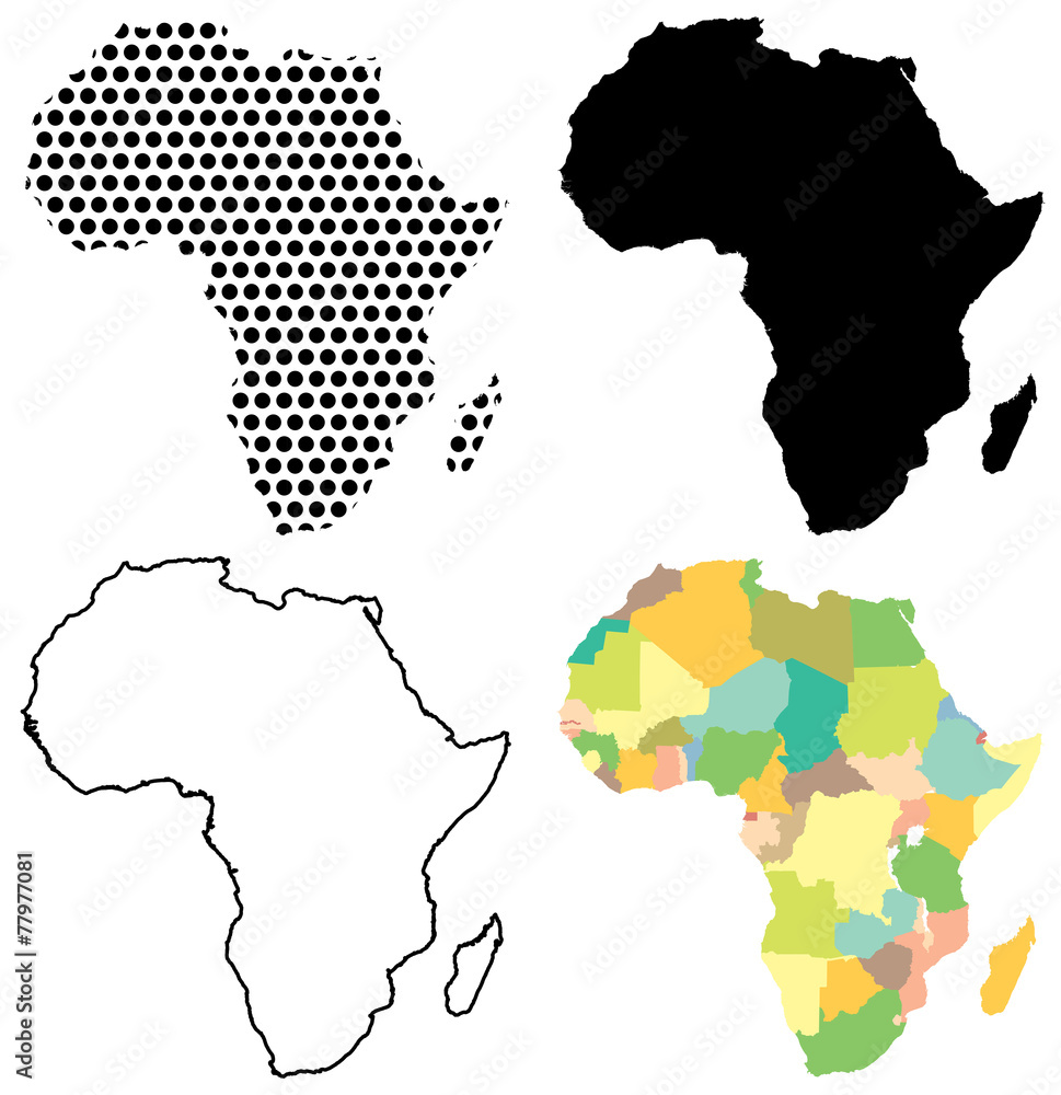 Four Vector maps of Africa Stock Vector | Adobe Stock