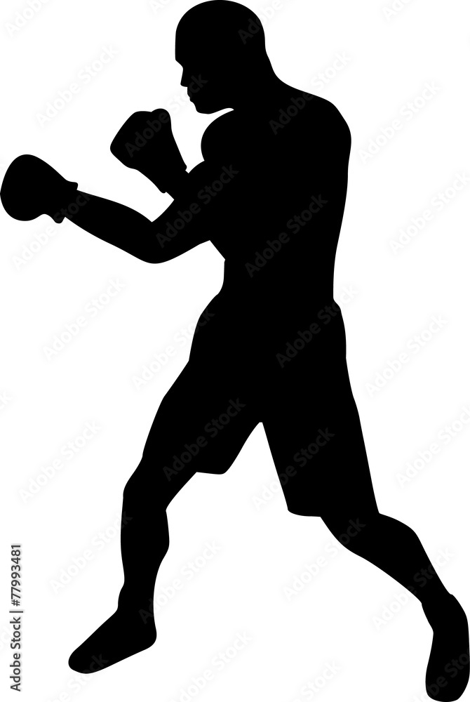 Boxer Silhouette Stock Vector | Adobe Stock