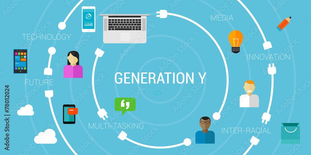 Generation Y or smartphone gen or millennials Stock Vector | Adobe Stock