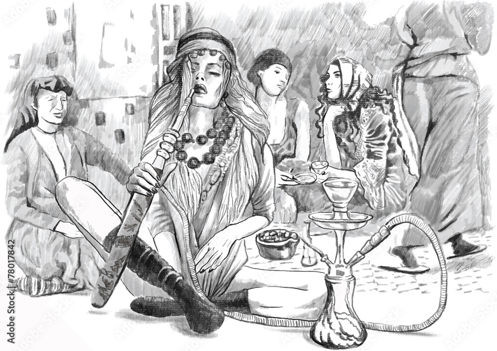 Smoking Hashish In A Hookah