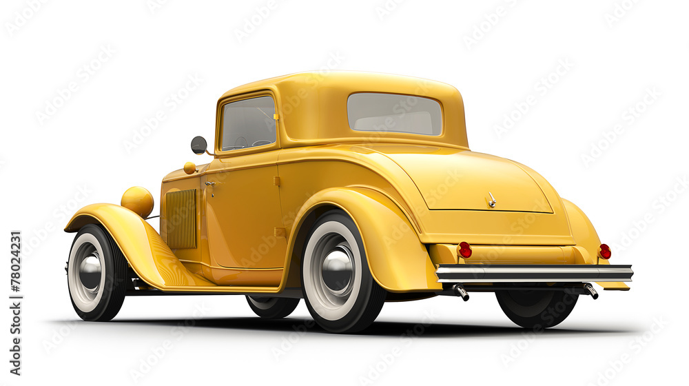 Vintage Car - Back View. Isolated on white background. Stock Photo ...